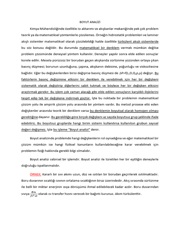 Boyut Analizi-Düzenlenmiş | PDF