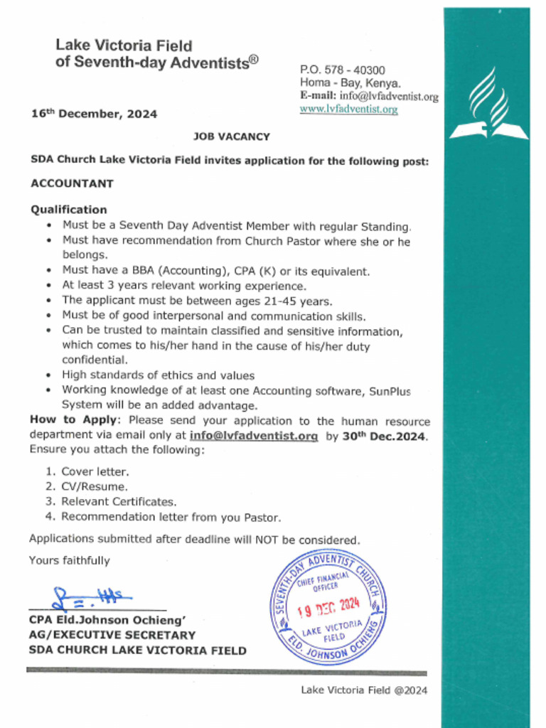 Accountant Job Vacancy | PDF