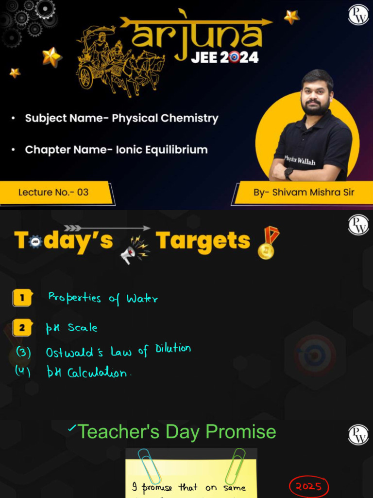Ionic Equilibrium 03 Class Notes Arjuna Jee 2024 Pdf