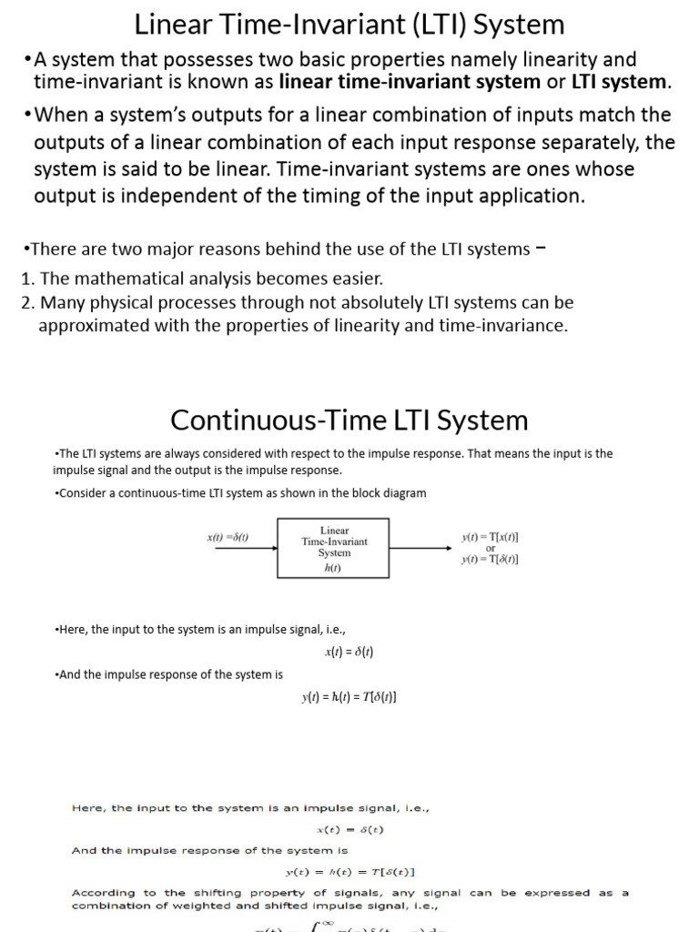 LTI System.pptx | PDF | Electronics | Applied Mathematics