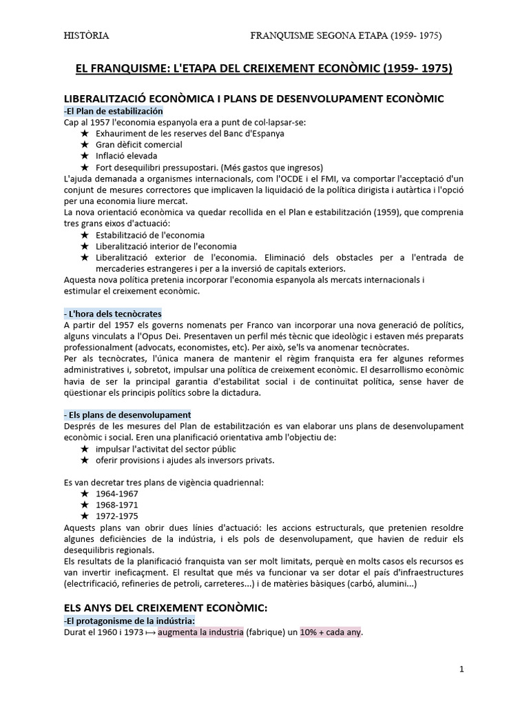 Franquisme Segona Etapa | PDF