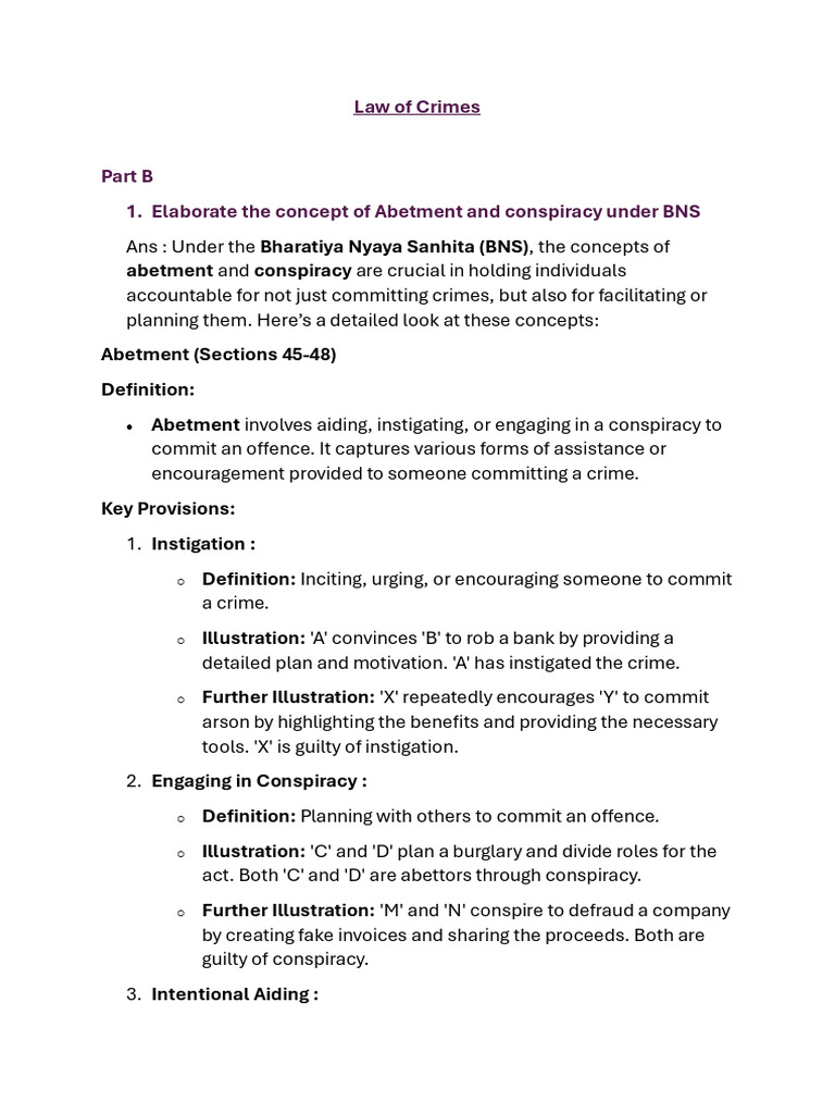 PYQ - Law of Crimes - Part - II | PDF | Aiding And Abetting | Sexual Harassment