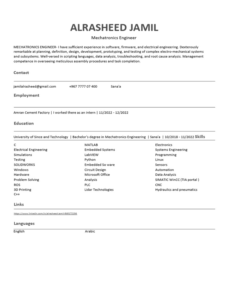AlRasheed Jamil CV | PDF