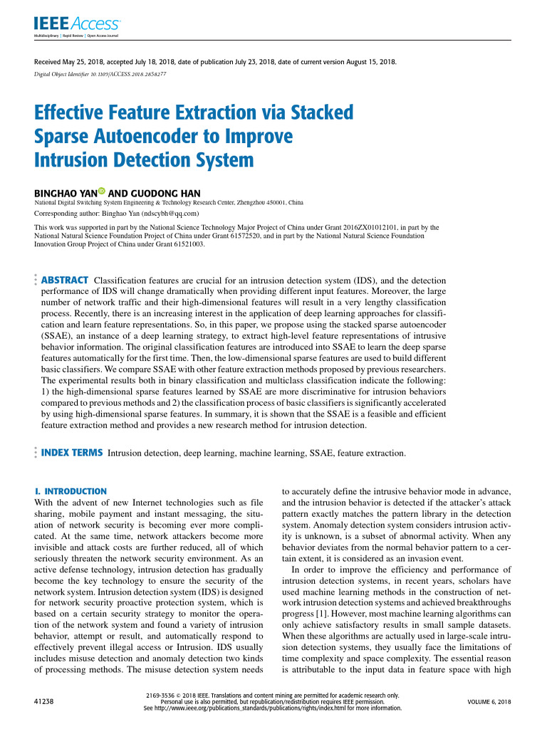 Effective Feature Extraction Via Stackedsparse Autoencoder To 2156