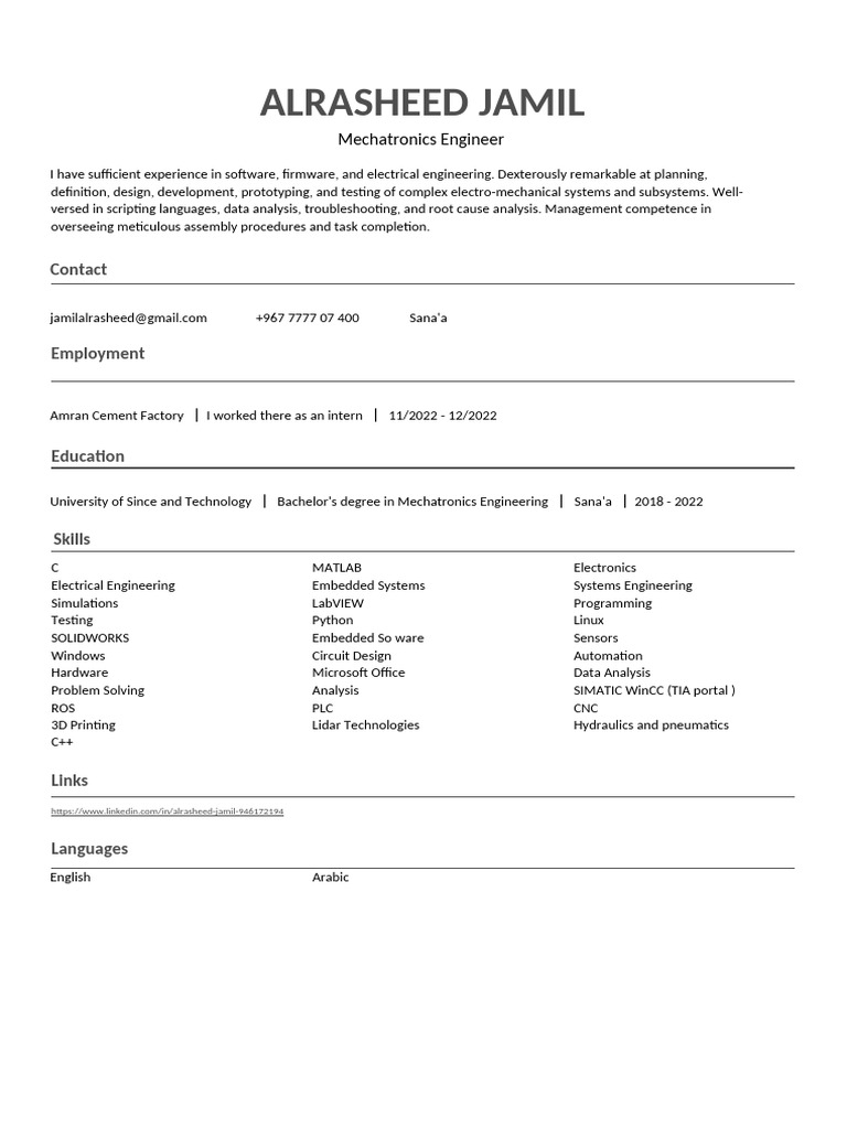 Alrasheed-Jamil-Cv 777707400 | PDF