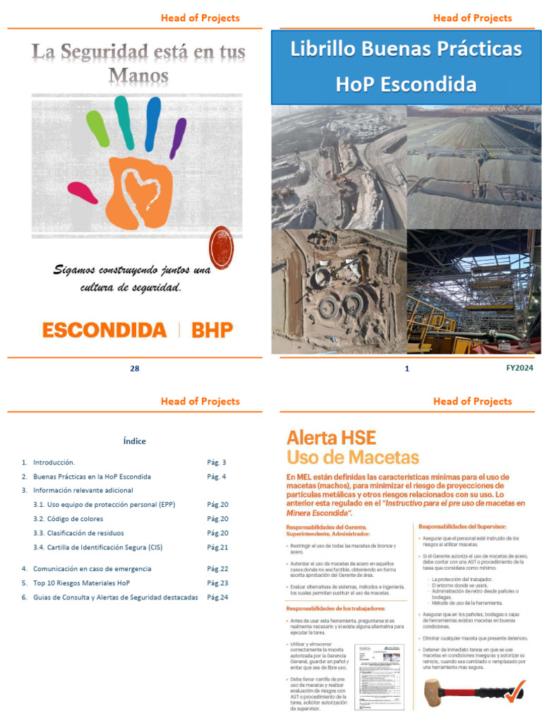 Librillo Buenas Prácticas HoP Escondida FY24 Rev.1 | PDF