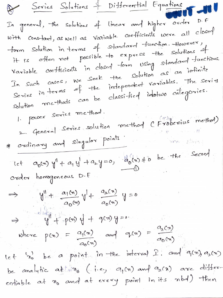 Series Solution | PDF
