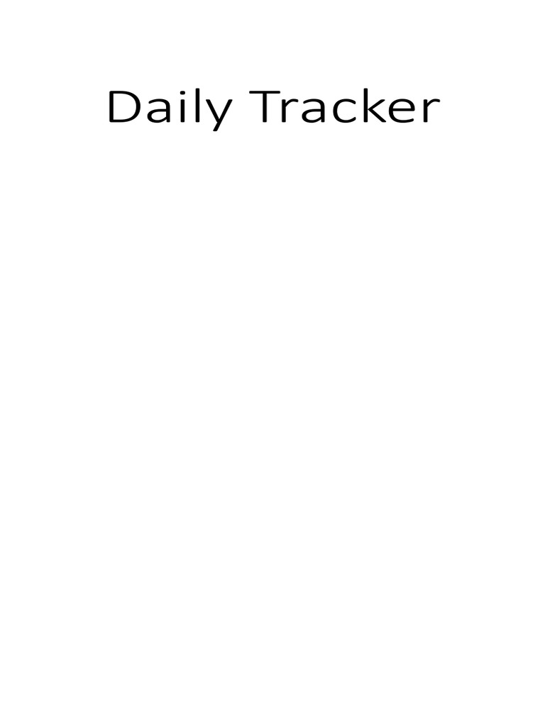 Daily Tracker | PDF