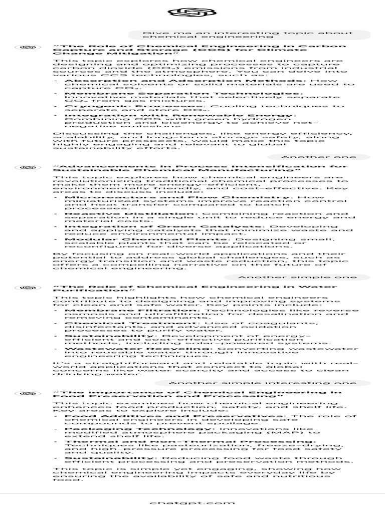 Chemical Engineering and CCS | PDF