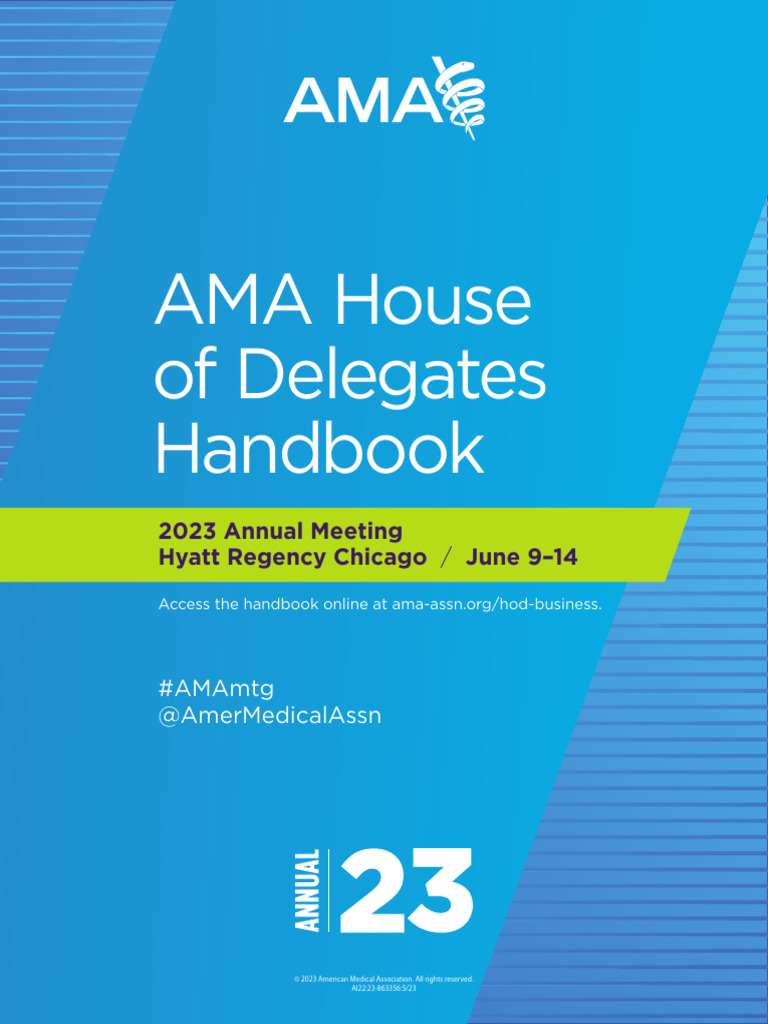 AMA House of Delegates Handbook 2023 | PDF | American Medical ...