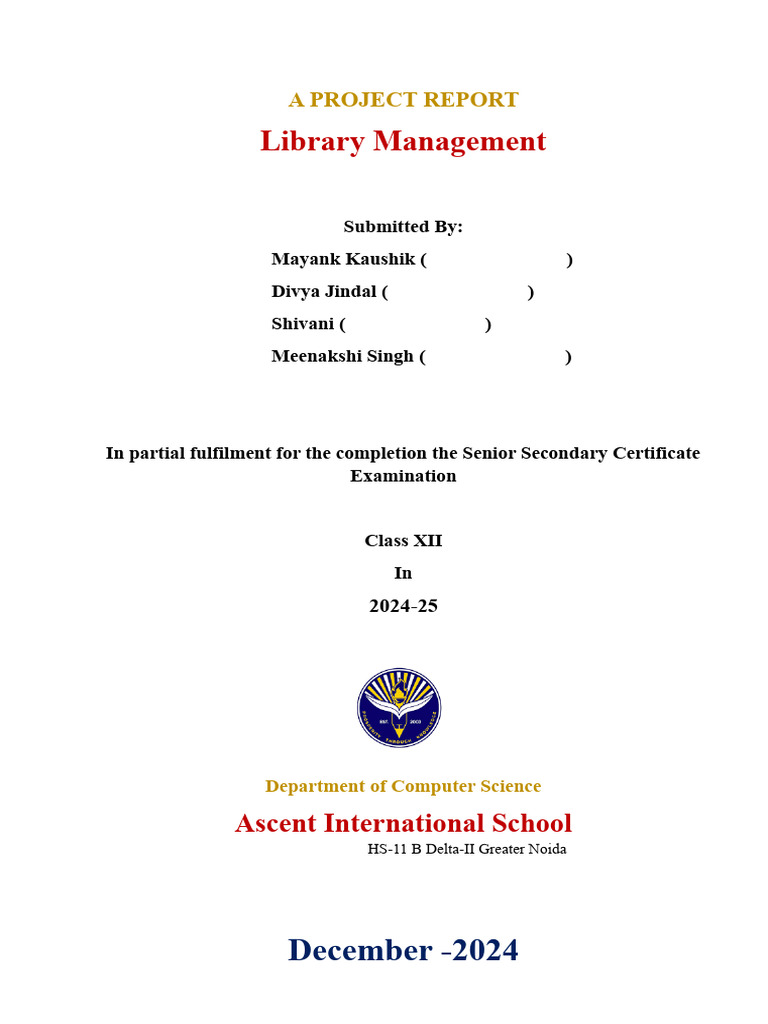 A Project Report | PDF