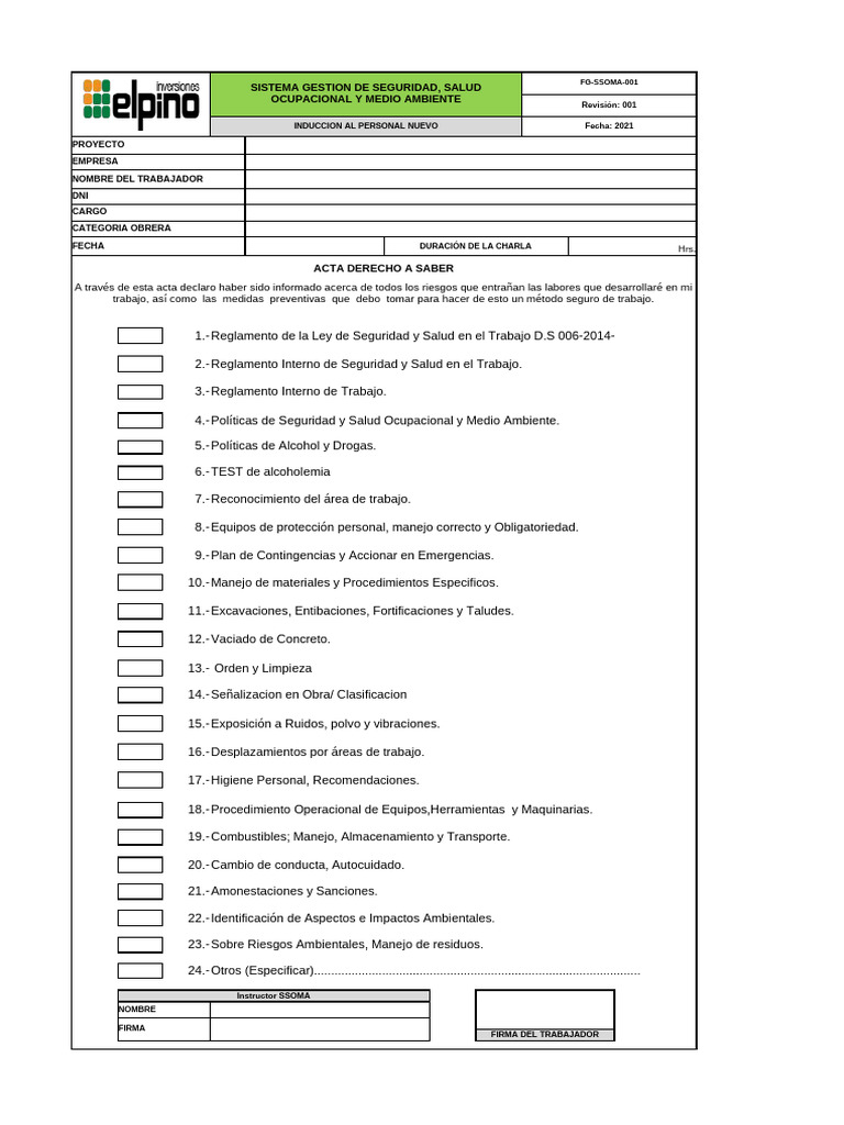 FG-SSOMA-001 INDUCCION | PDF FG-SSOMA-001 INDUCCION | PDF
