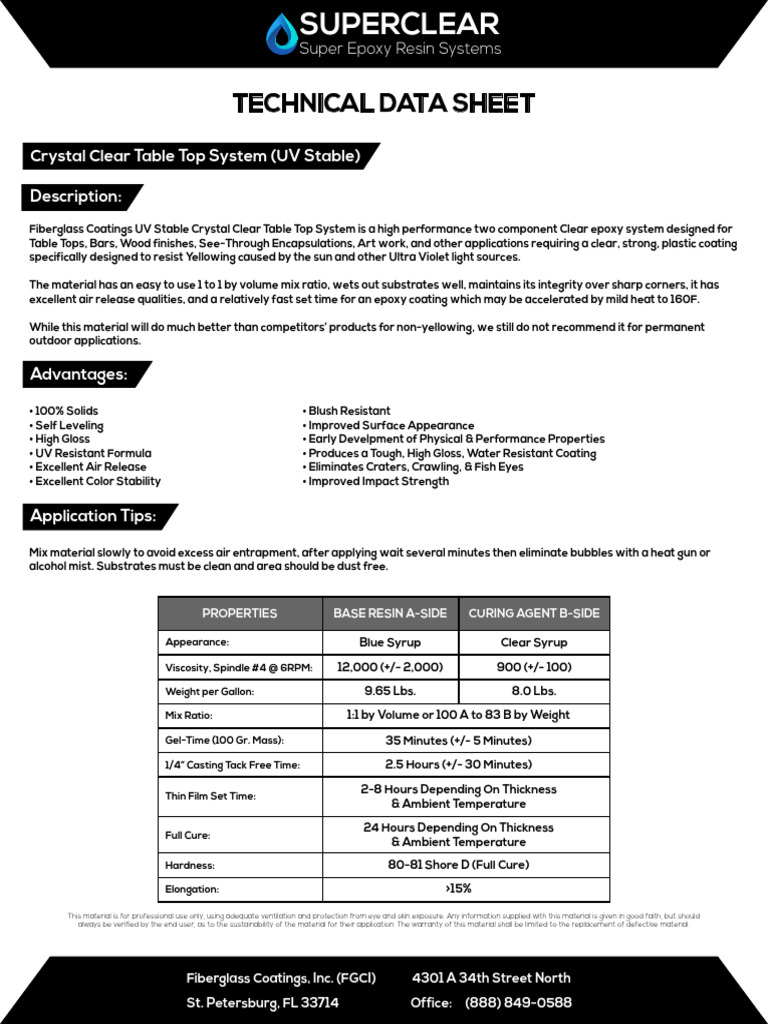 TDS Template SES 12-08-21 Epoxy | PDF | Epoxy | Ultraviolet