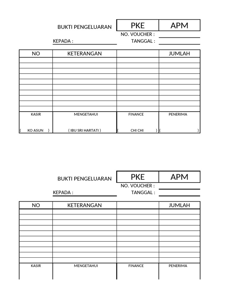 Bukti Pengeluaran dan Penerima | PDF
