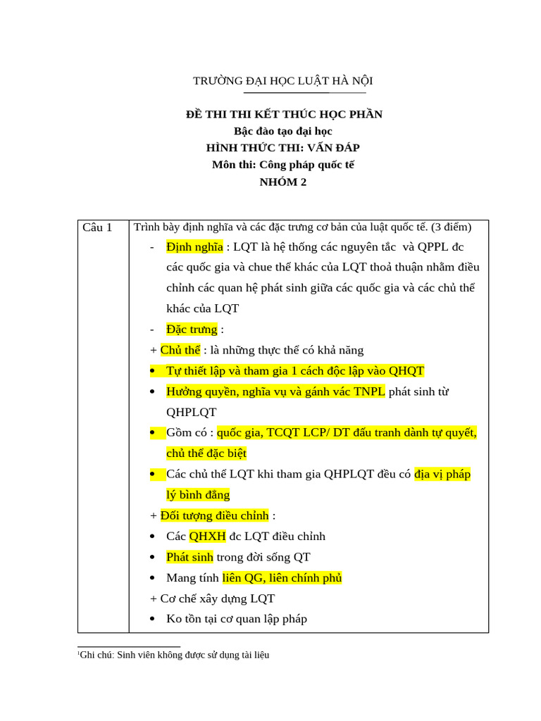 Cau Hoi Thi Van Dap CPQT 4TC | PDF