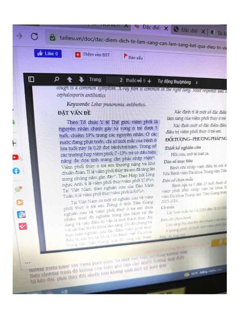 Tailieu.vndocdac Diem Dich Te Lam Sang Can Lam Sang Ket Qua Dieu Tri Vit | PDF