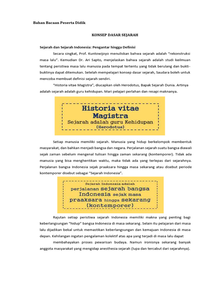Konsep Dasar Sejarah | PDF