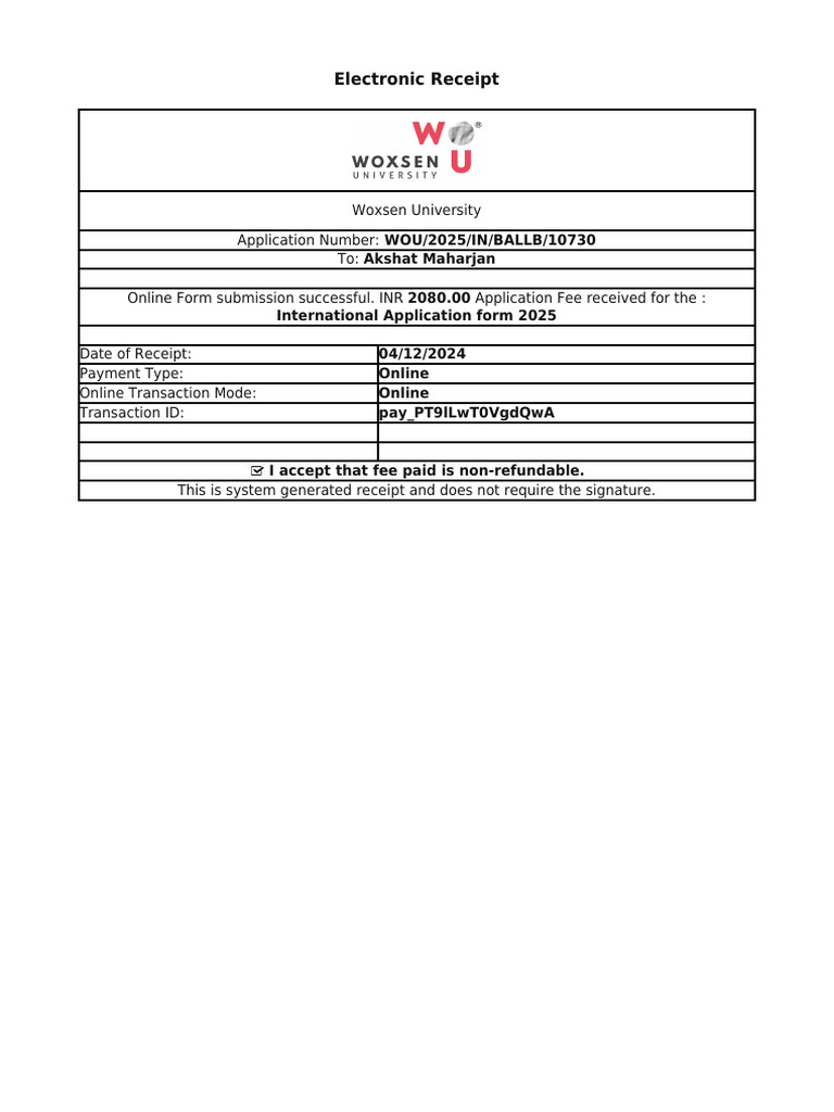 Acknowledgement_Receipt_WOU_2025_IN_BALLB_10730 | PDF