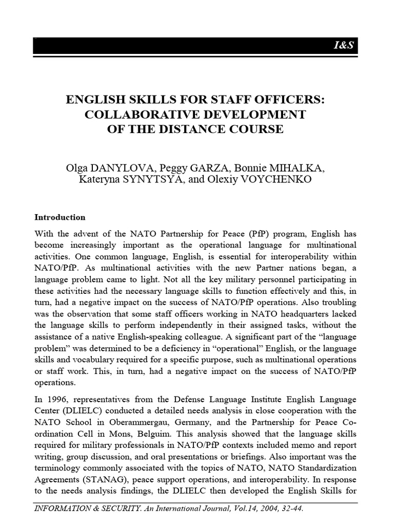 English Skills For Staff Officers Collab | PDF | Learning | Language ...