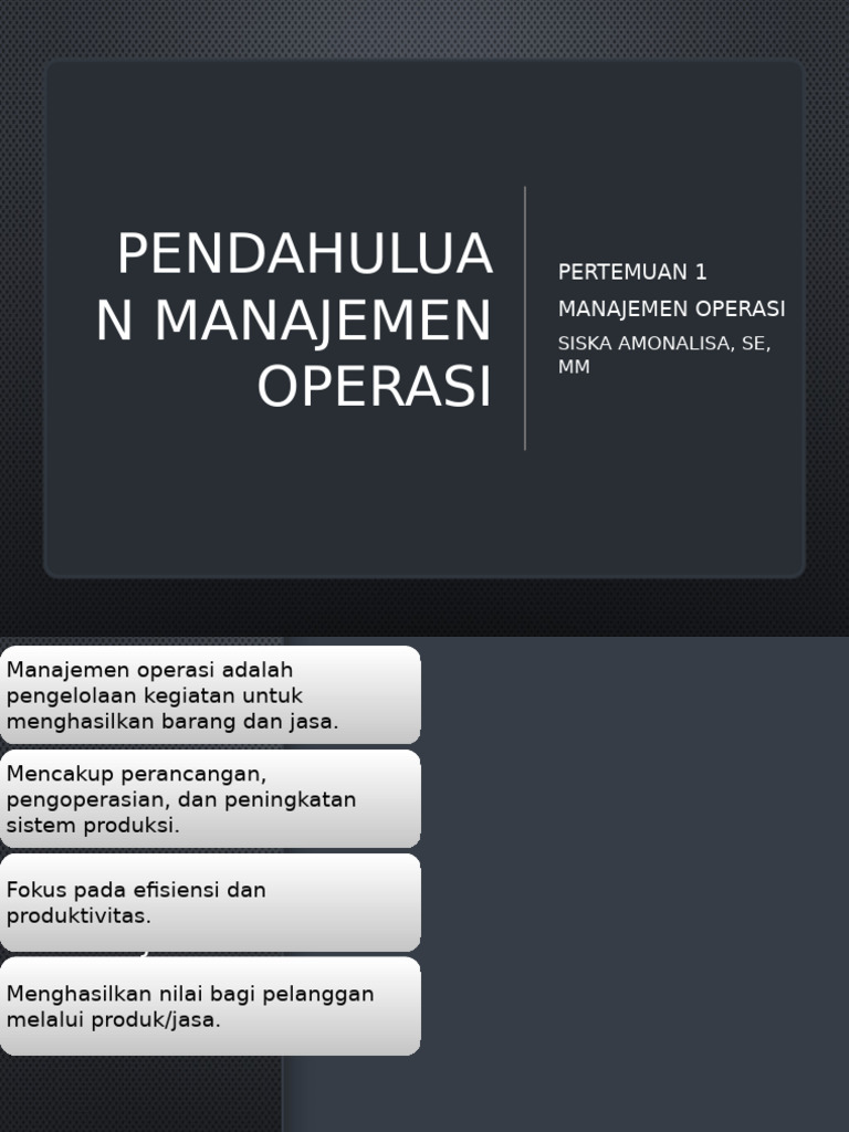 1. Manajemen_Operasi(1) | PDF | Operations Management | Engineering