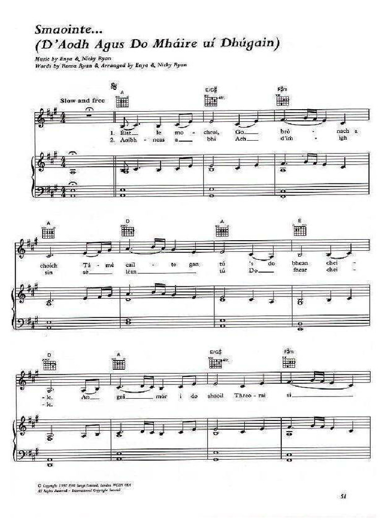 Smaointe - Enya | PDF