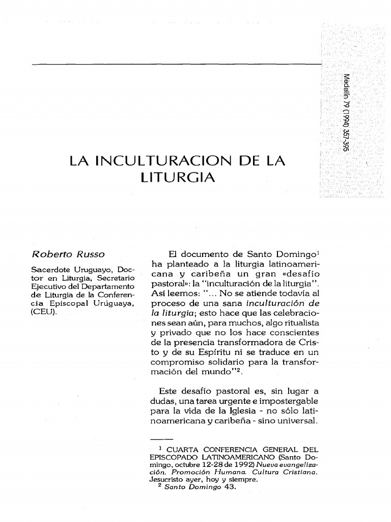 revis,+Revista+Medellín+No.079 Art3 | PDF | Concilio Vaticano II | Liturgia