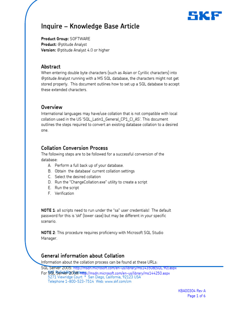 How to Set Up a SQL Database to Accept Extended Characters | PDF ... How to Set Up a SQL Database to Accept Extended Characters | PDF ...