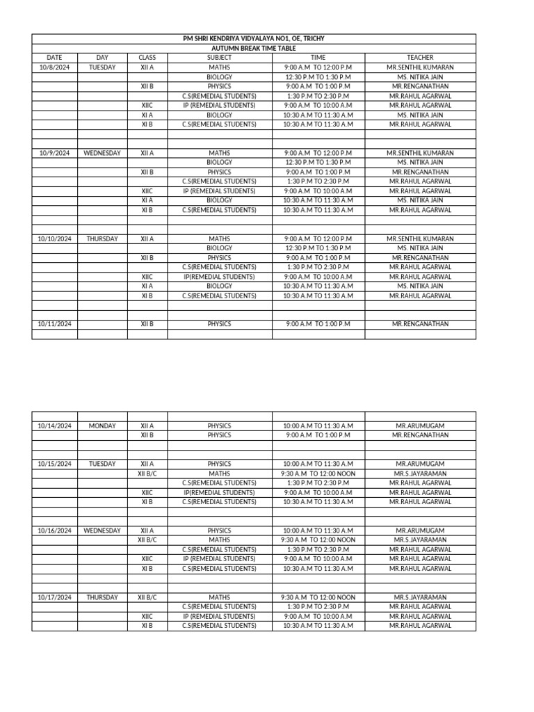 Autumn Break Tt | PDF