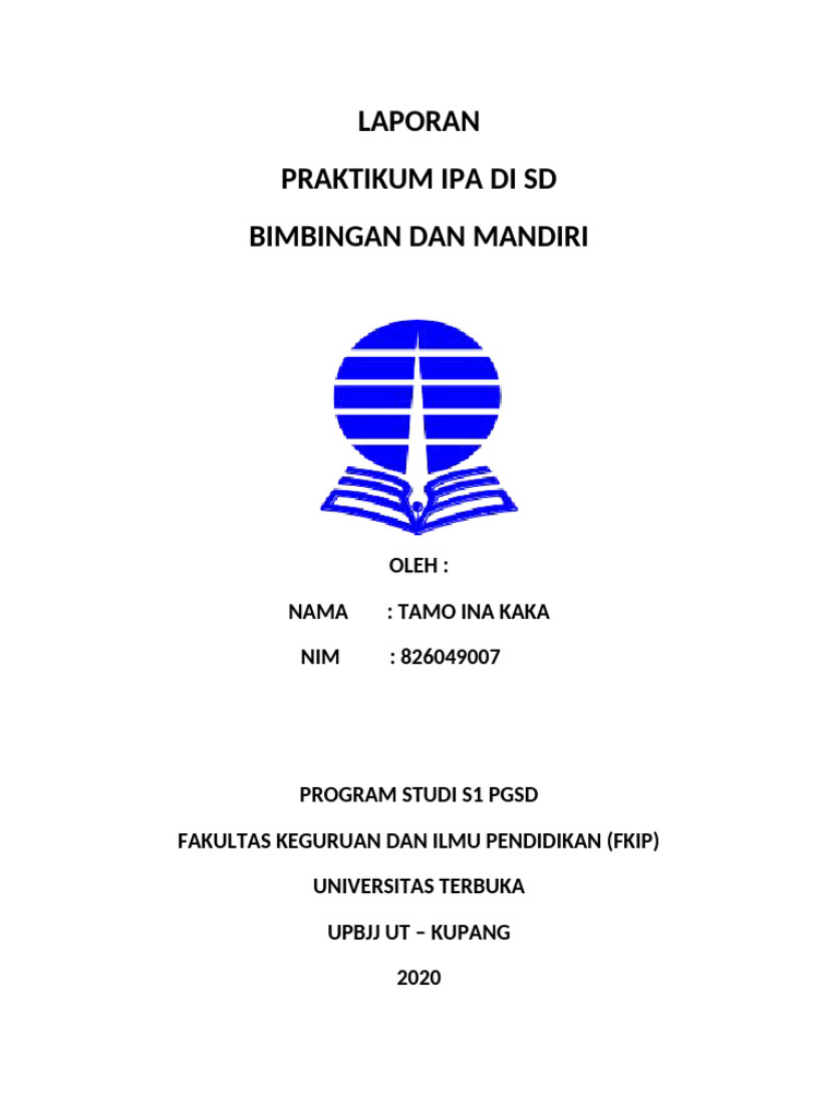 COVER DEPAN LAPORAN PRAKTIKUM IPA | PDF