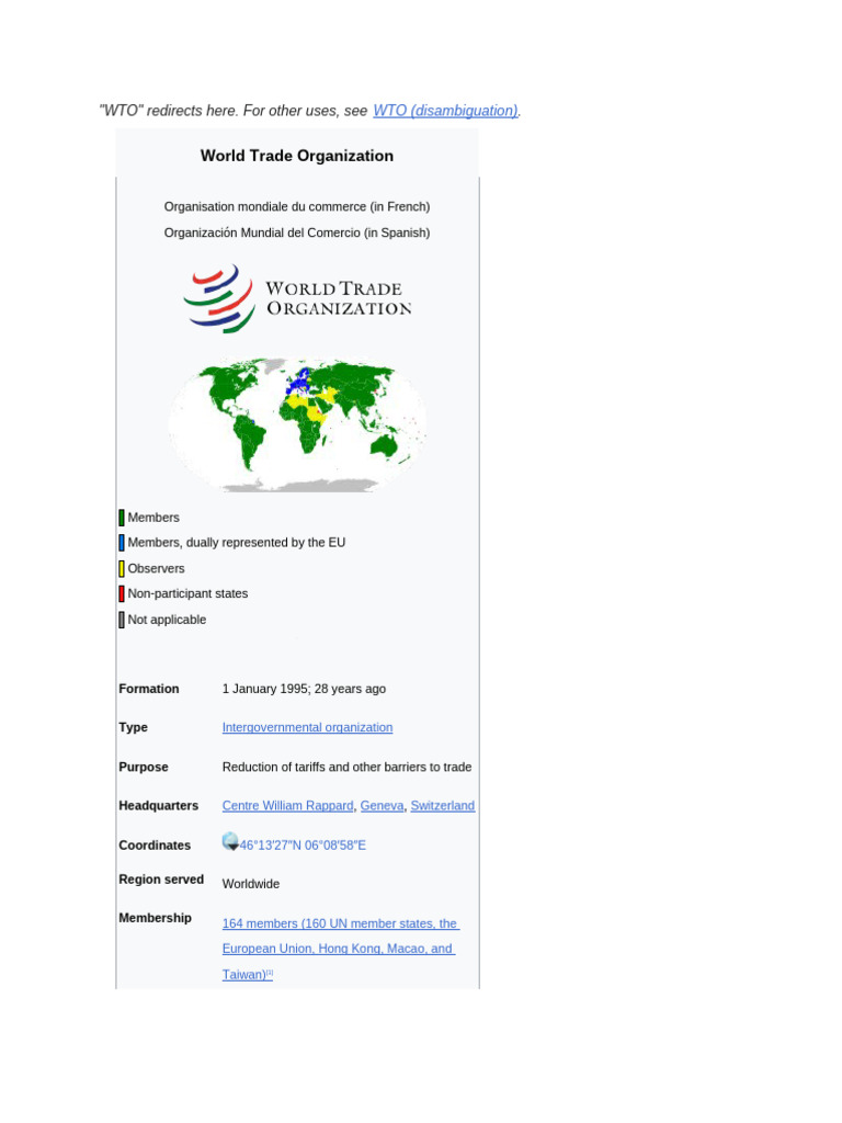 WTO | PDF | World Trade Organization | Uruguay Round