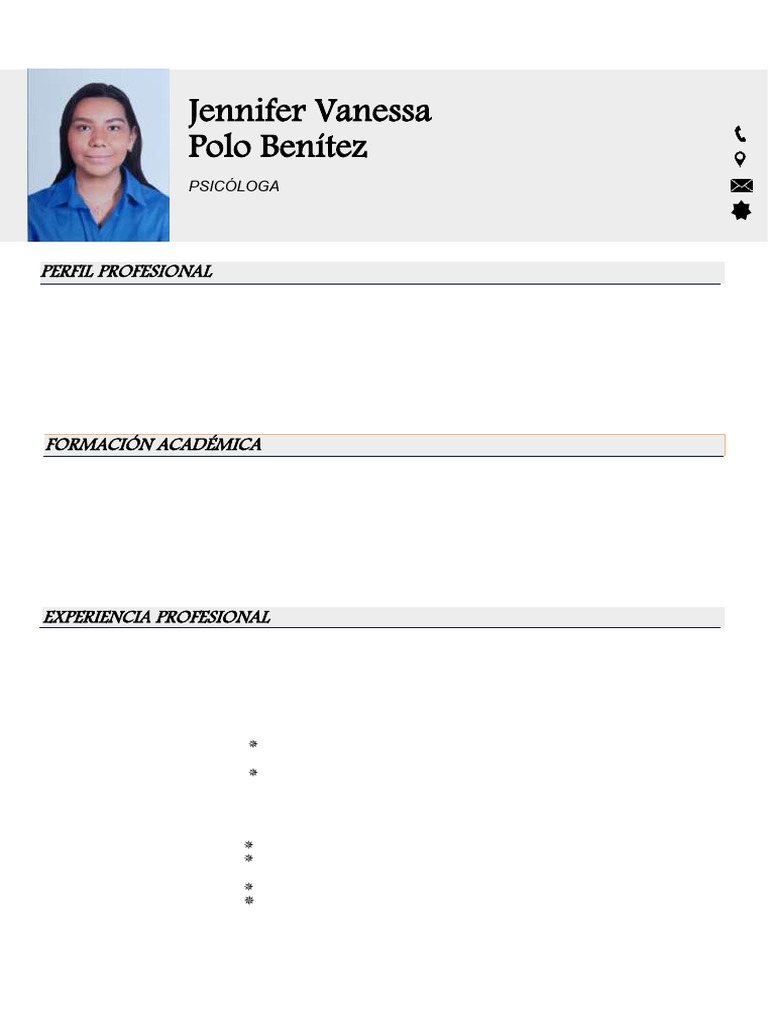 Hoja de Vida . Jennifer Polo b | PDF | Sicología | Trabajo Social