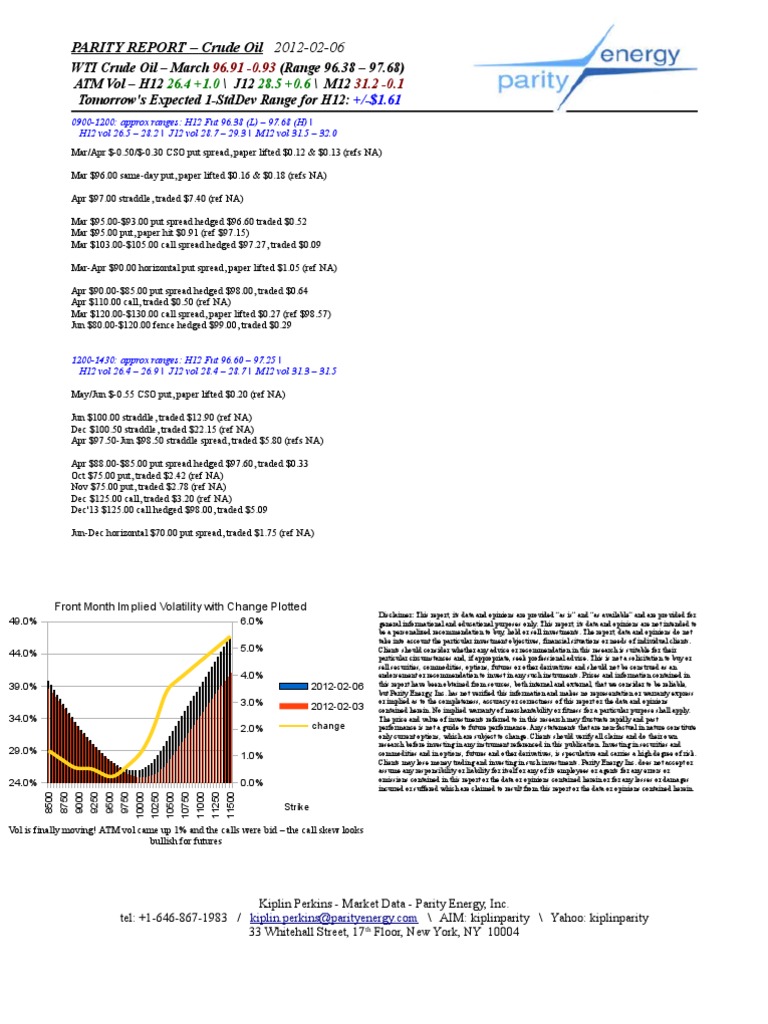 Crude Oil Market Vol Report 12-02-06 | PDF | Futures Contract | Hedge ...
