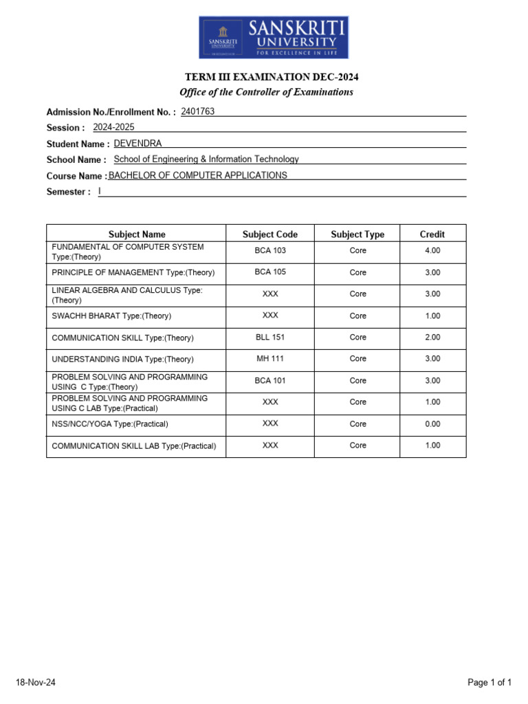DEVENDRA ExamForm(11_18_20244_31_03PM) | PDF