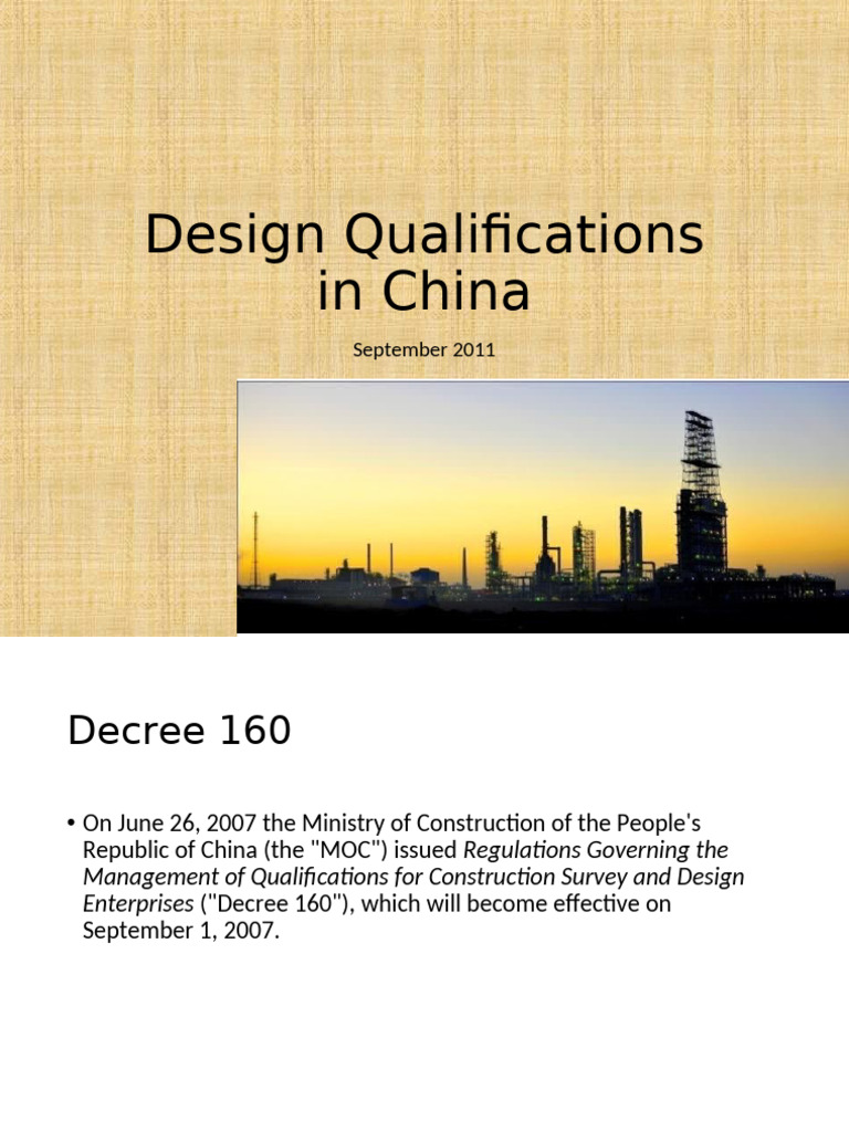 Design Qualifications in China Sep - 2011 | PDF | Oil Refinery ...