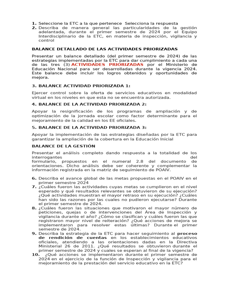 Balanace 1er Semestre 2024 | PDF