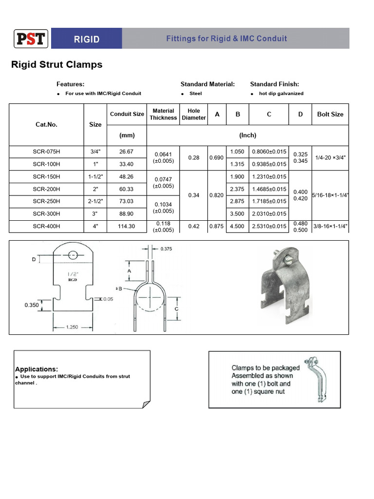 Abrazadera Strut Rigid Galv 1 Inc Per Tue Prostar Ficha Tecnica 04082023084339 | PDF | Pipe ...