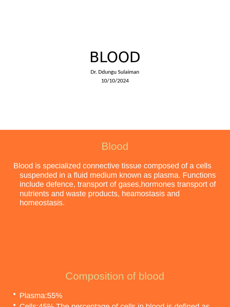 blood_ppt | PDF | Blood Plasma | Blood