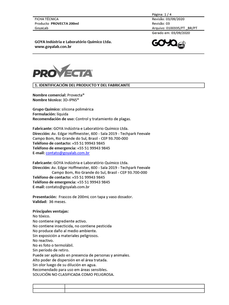 FT Provecta | PDF | Agua