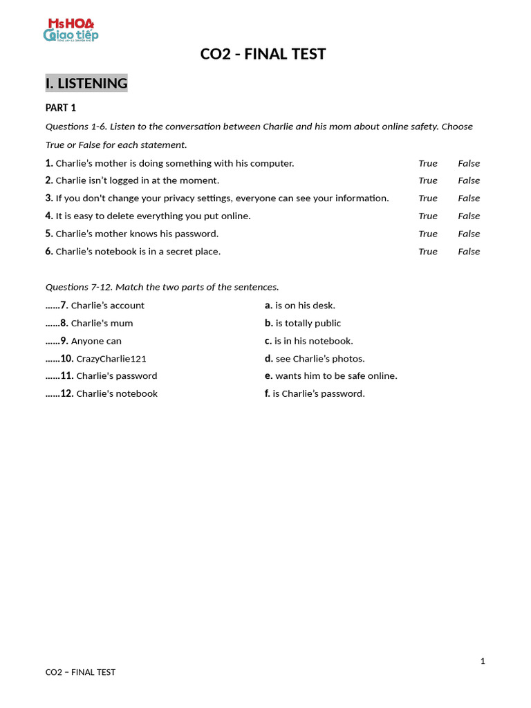 CO2 - FINAL TEST 2024 | PDF | Globalization