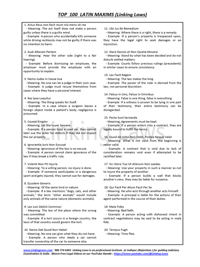 Legal Maxims 896 | PDF | Precedent | Justice