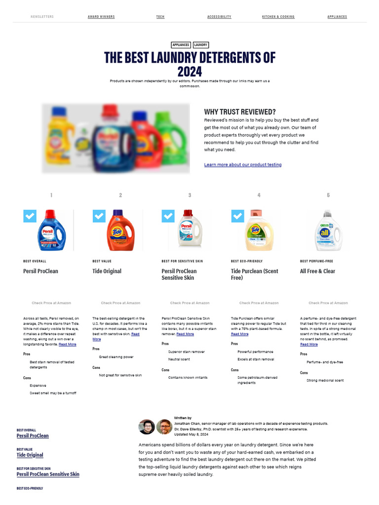 9 Best Laundry Detergents of 2024 - Reviewed | PDF | Washing Machine ...