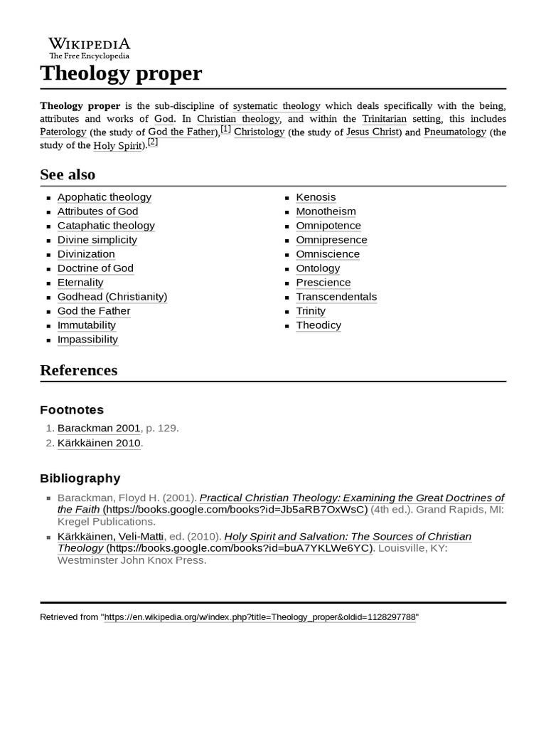 Theology Proper | PDF