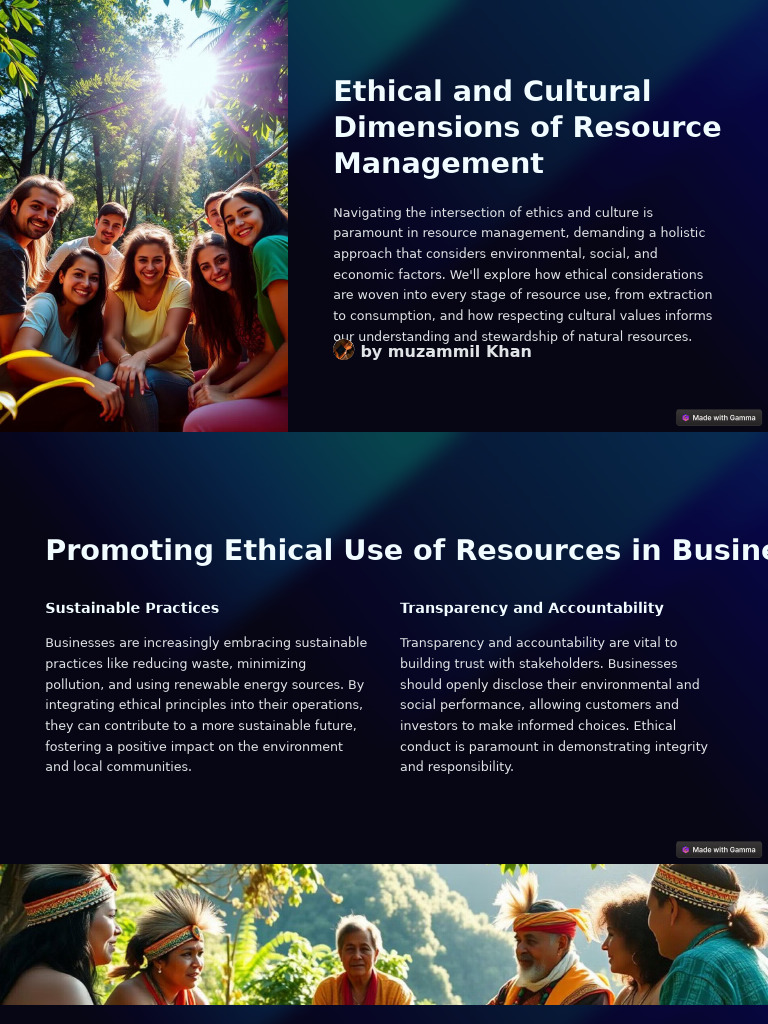 Ethical and Cultural Dimensions of Resource Management | PDF ...