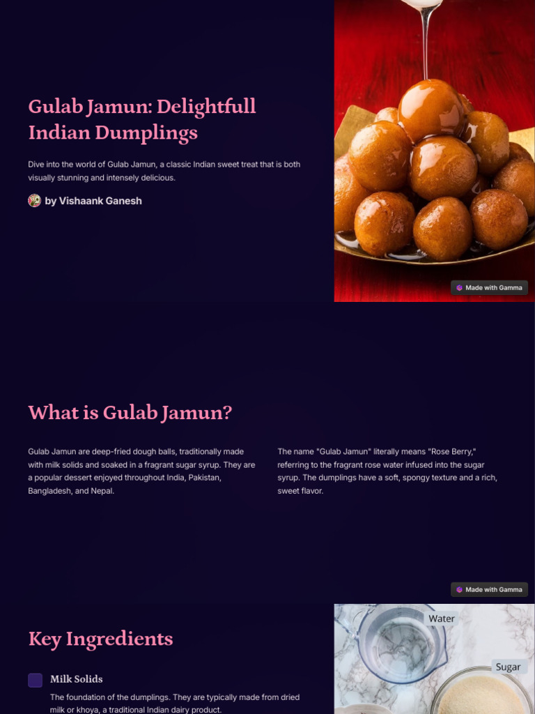 Gulab Jamun Delightfull Indian Dumplings | PDF | Dumpling | Cuisine