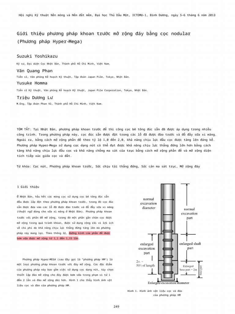 Introduction of Base Enlarged Pre-Boring Method With Nodular Pile ...