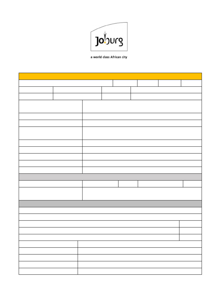 CoJ Registration Application Form-Spaza Shops 2024 | PDF | Travel Visa ...