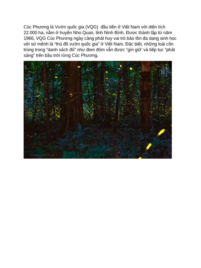 Cúc Phương là Vườn quốc gia | PDF