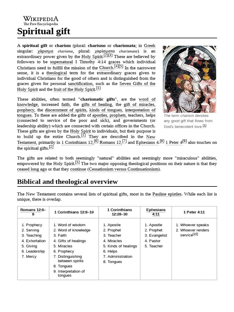 Spiritual Gift Pdf Spiritual Gift Systematic Theology
