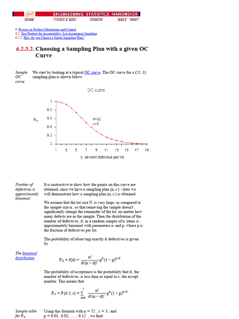 6.2.3.2. Choosing A Sampling Plan With A Given OC Curve | PDF ...