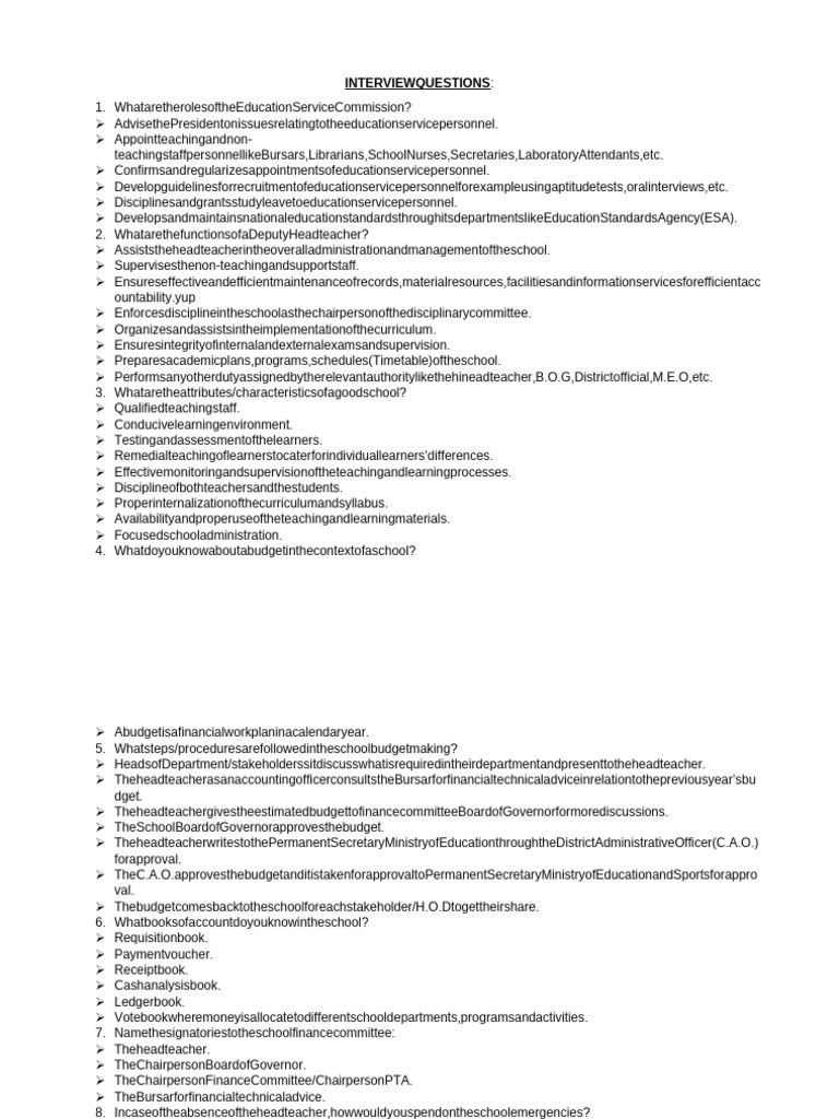 Interview Questions 2020 | PDF